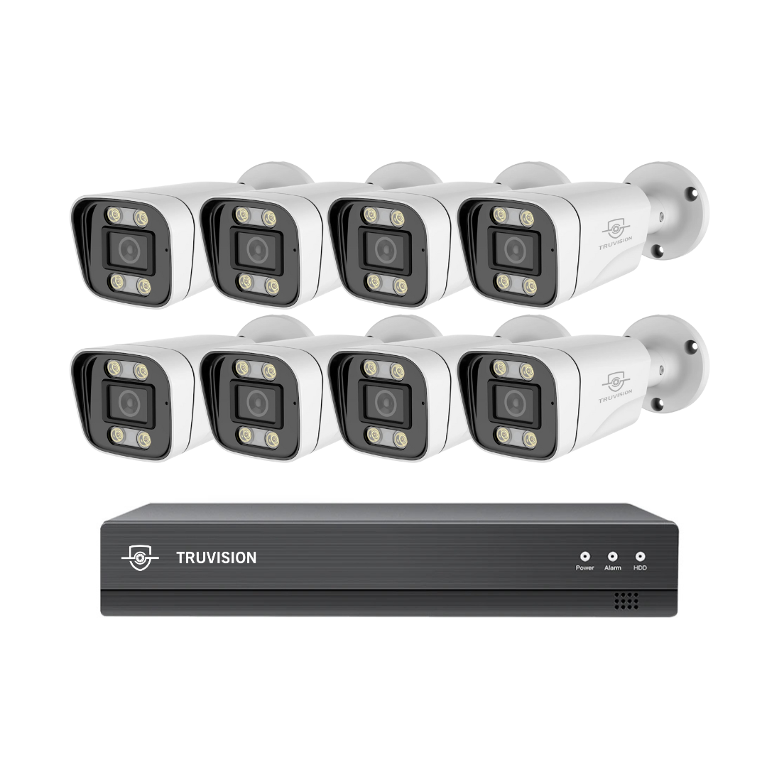 Kit de 8 Câmeras de Vigilância POE (c/gravador) - TV-B8 – Truvision